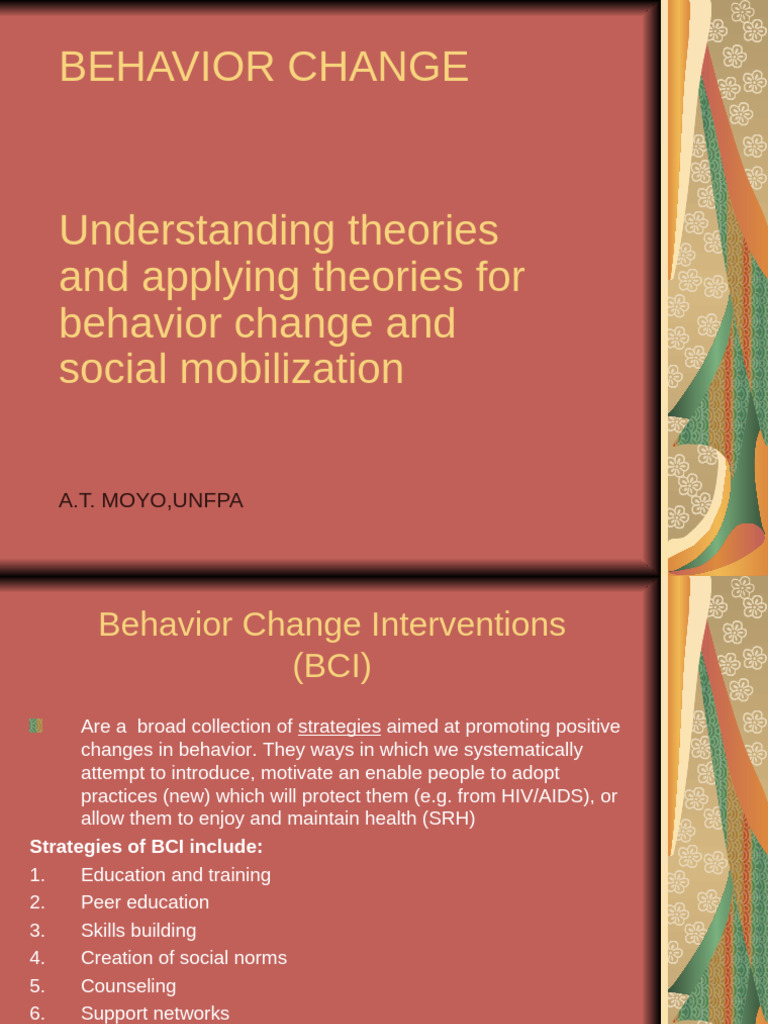 Behavior Change Strategies for Health | PDF | Psychology ...