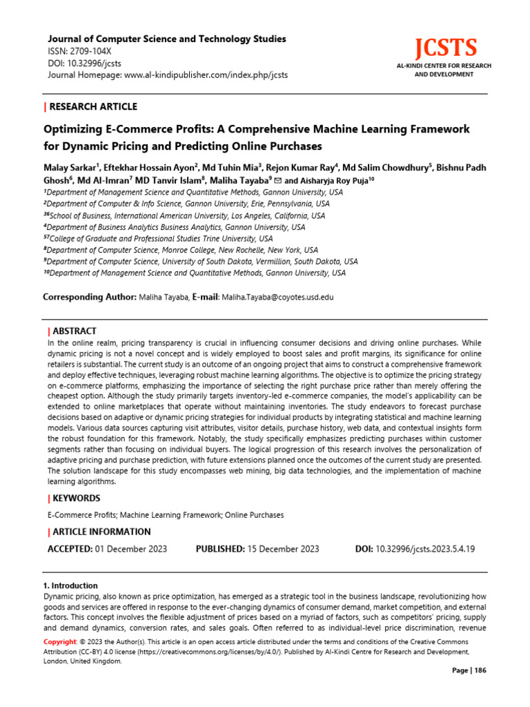 Optimizing E-Commerce Profits A Comprehensive Machine Learning ...