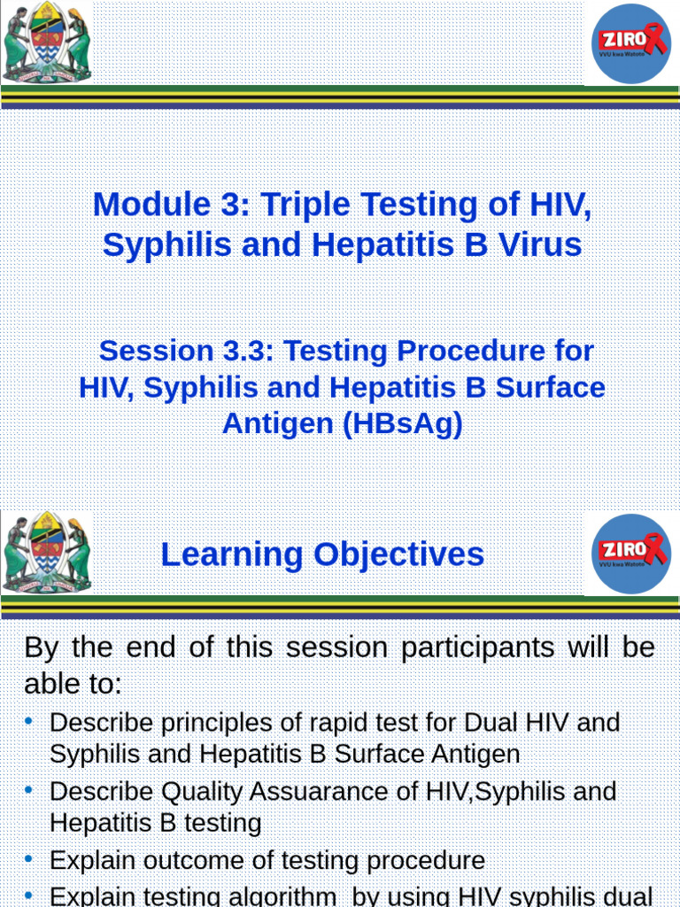 Session 3.3 OJT - .Testing Procedure For HIV, Syphilis HBsAg - 6.6.2025 ...
