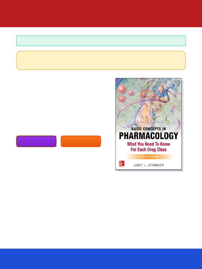 Basic Concepts in Pharmacology: What You Need to Know for Each Drug ...