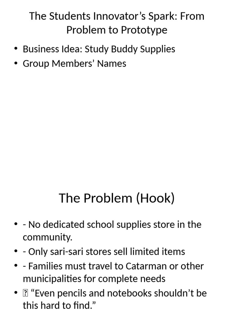 Study Buddy Supplies Pitch | PDF