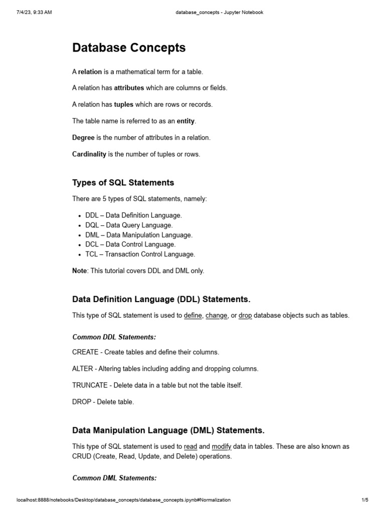 Database Concepts | PDF | Sql | Data