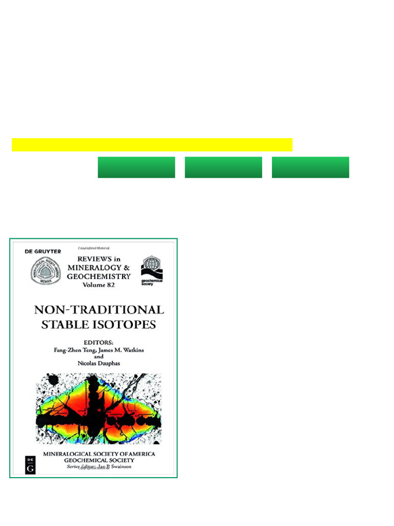 (Ebook) Non-Traditional Stable Isotopes by Fang-Zhen Teng, Nicolas ...