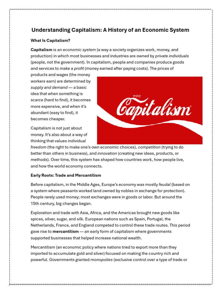 Understanding Capitalism | PDF | Capitalism | Economics