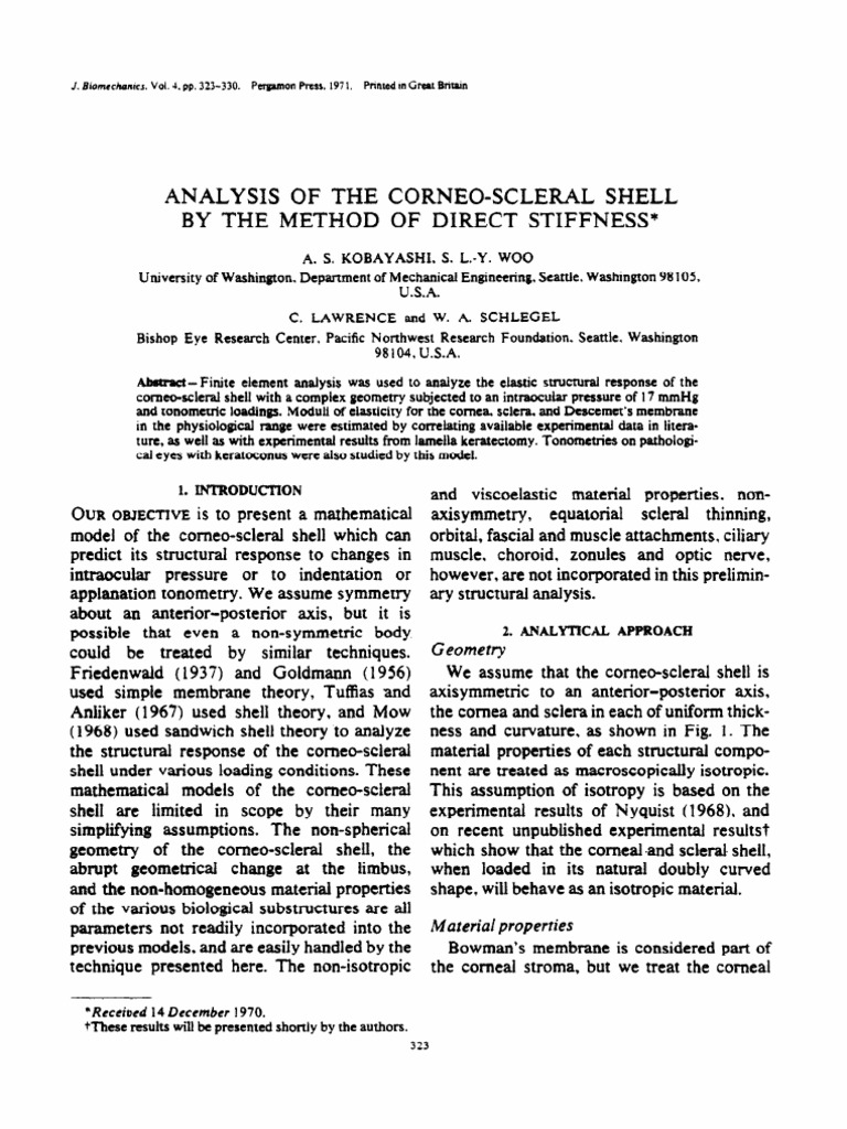 Analysis of the Corneo-scleral Shell by the Method of Direct Stiffness ...