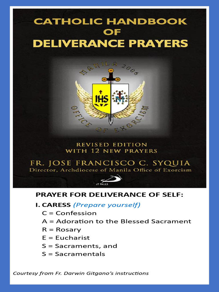 PRAYER FOR DELIVERANCE of SELF | PDF | Prayer | Mary, Mother Of Jesus
