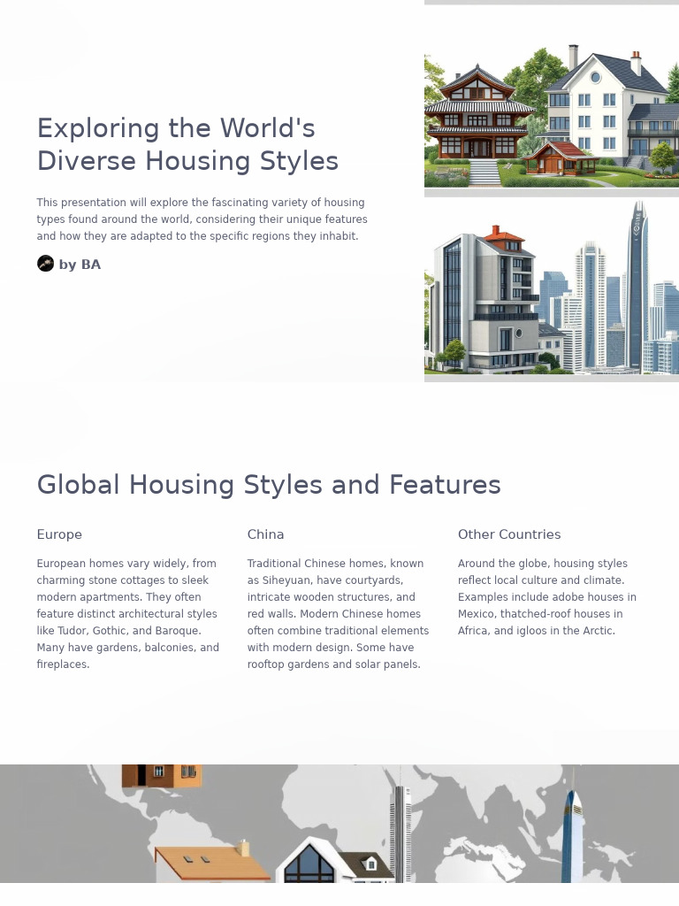 Exploring The Worlds Diverse Housing Styles | PDF