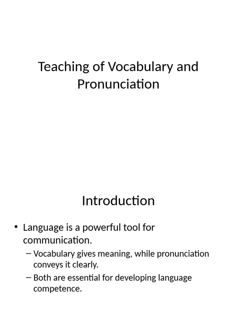 Effective Vocabulary and Pronunciation Teaching | PDF | Vocabulary ...