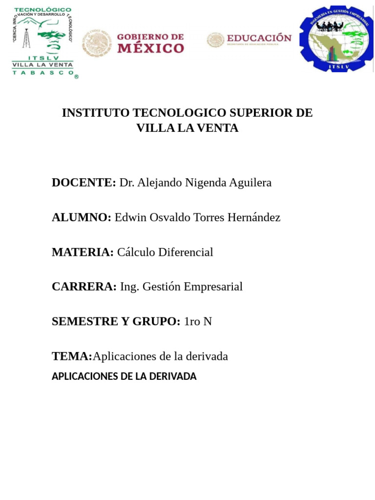 Aplicaciones de La Derivada | PDF | Derivado | Pendiente