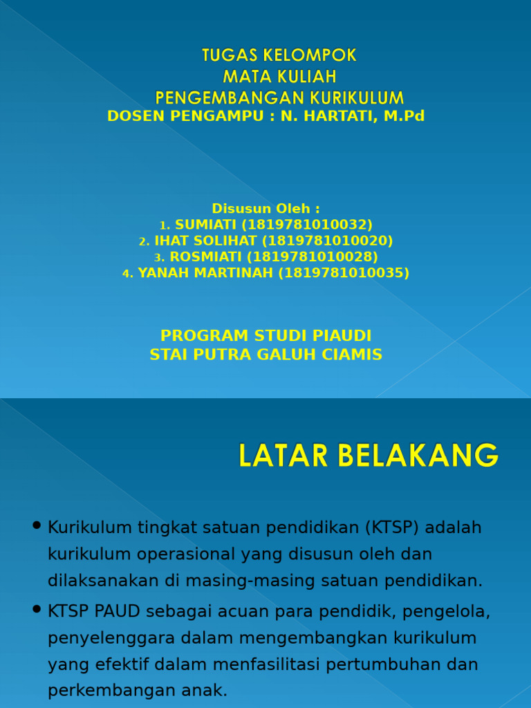 Pedoman Penyusunan Kurikulum Tingkat Satuan Pendidikan (KTSP | PDF