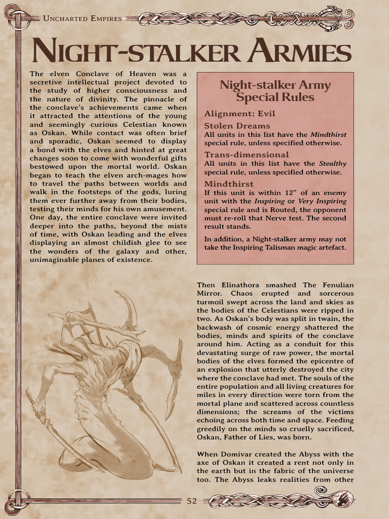 Night-Stalker Armies and Abyssal Lore | PDF