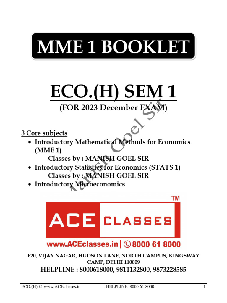Mme1 Booklet 2023 Exam. (4 Files Merged) (1) | PDF | Function (Mathematics) | Logarithm
