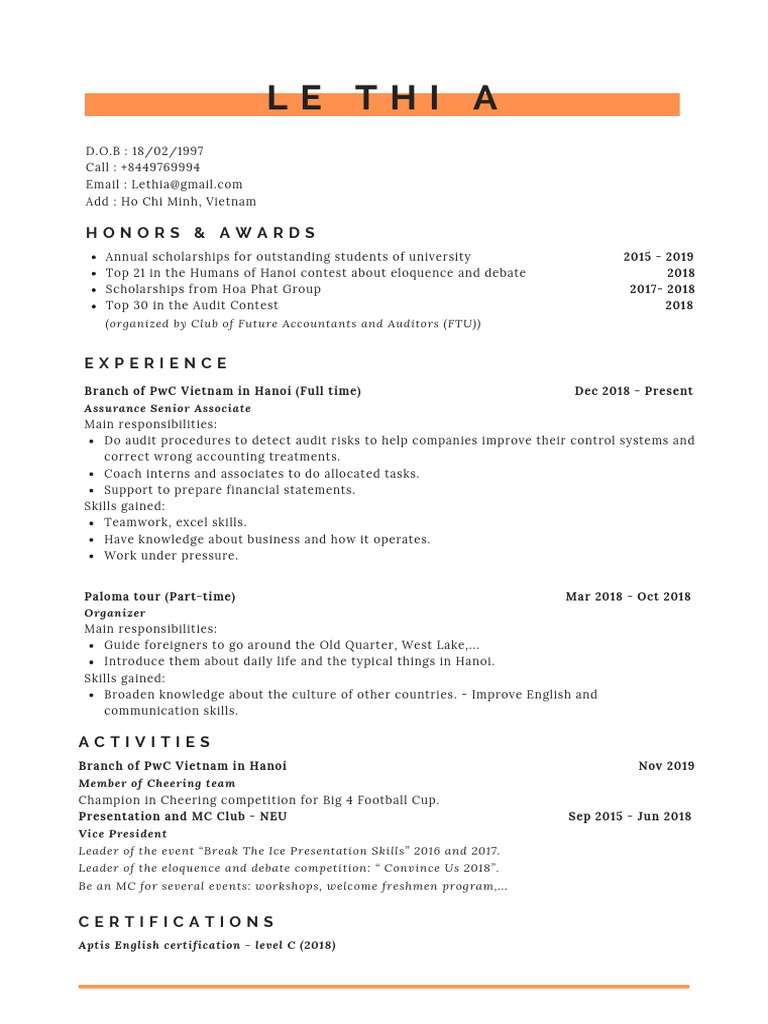 CV Đ PWC | PDF