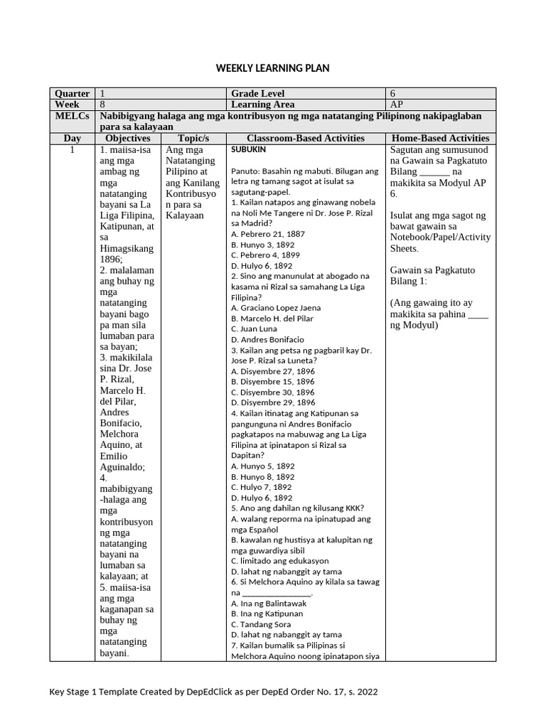 WLP_Q1_W8_G6 | PDF