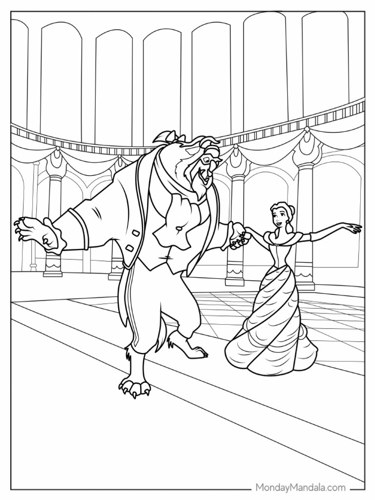 Princess Belle Dancing With Adam The Beast | PDF