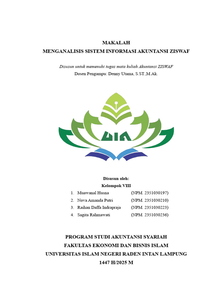 Analisis Sistem Informasi Akuntansi ZISWAF | PDF