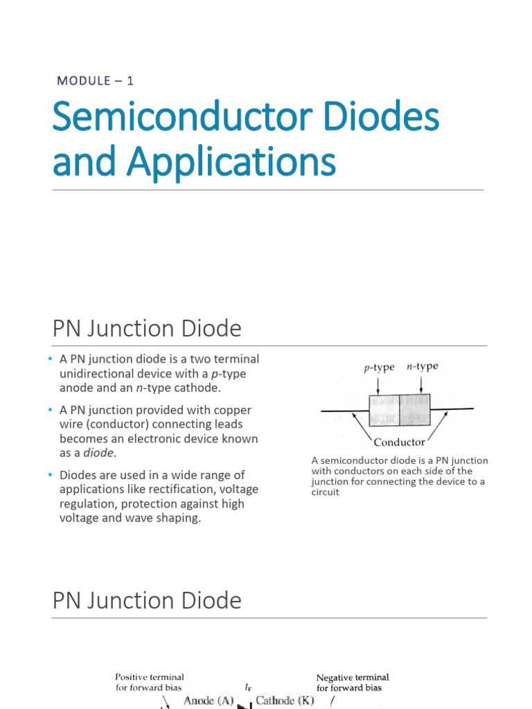 Semiconductor Diodes and Applications | PDF | P–N Junction | Diode