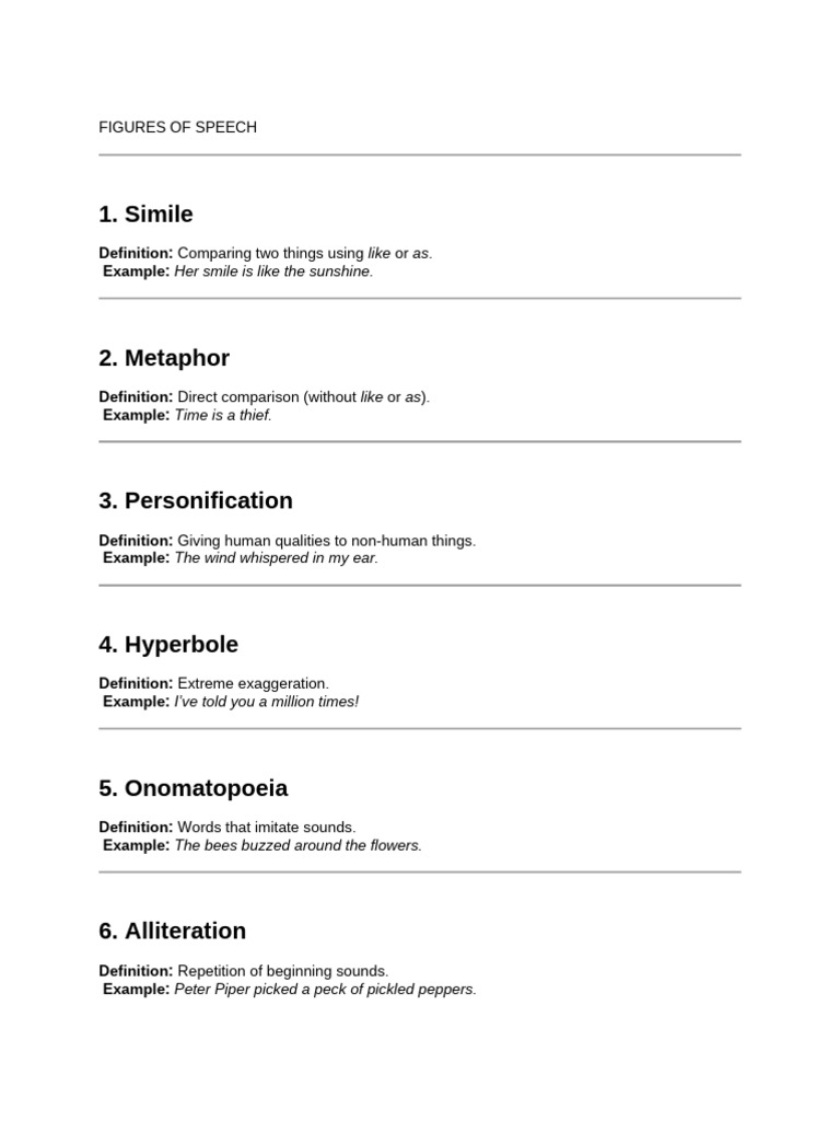Essential Figures of Speech Explained | PDF