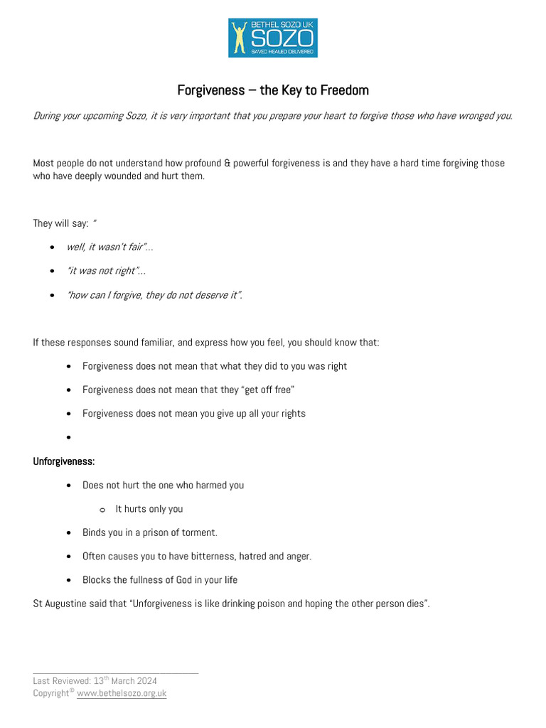 The Power of Forgiveness Explained | PDF | Forgiveness | Christian ...