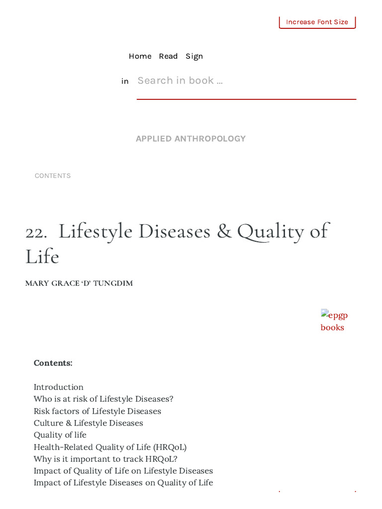 Lifestyle Diseases and Quality of Life | PDF | Non Communicable Disease ...