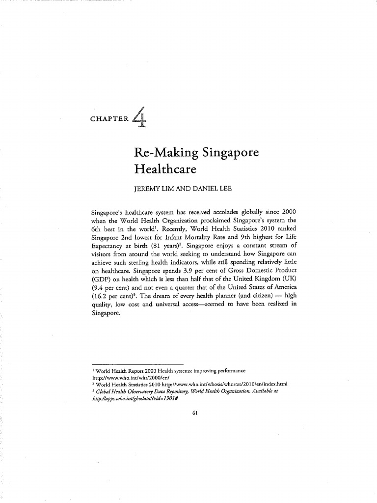 Jeremy Lim & Daniel Lee - Ch4 - Re-Making Singapore Healthcare-1 | PDF