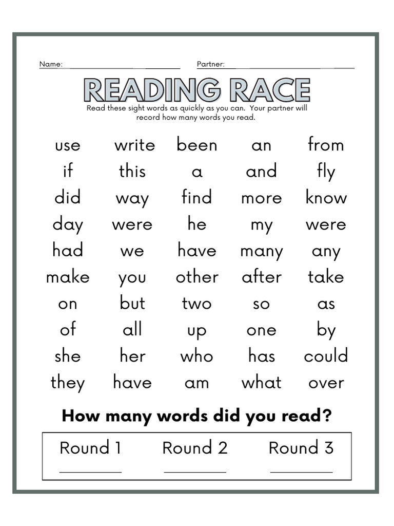 Reading Sight Words Worksheets in A Greyscale Minimalistic Style | PDF
