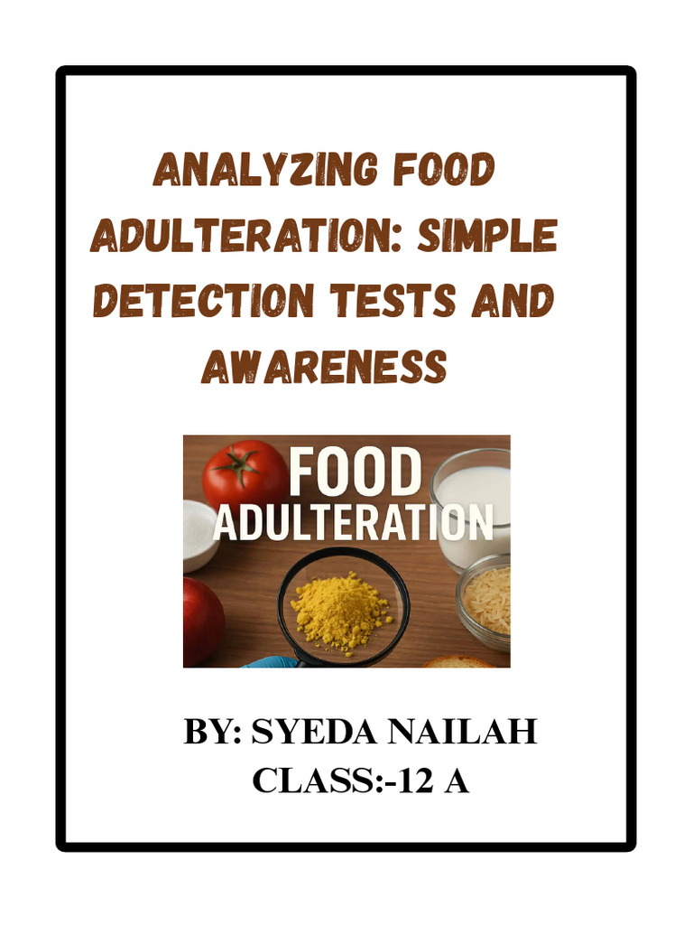 Food Adulteration Detection Methods | PDF | Turmeric | Foods