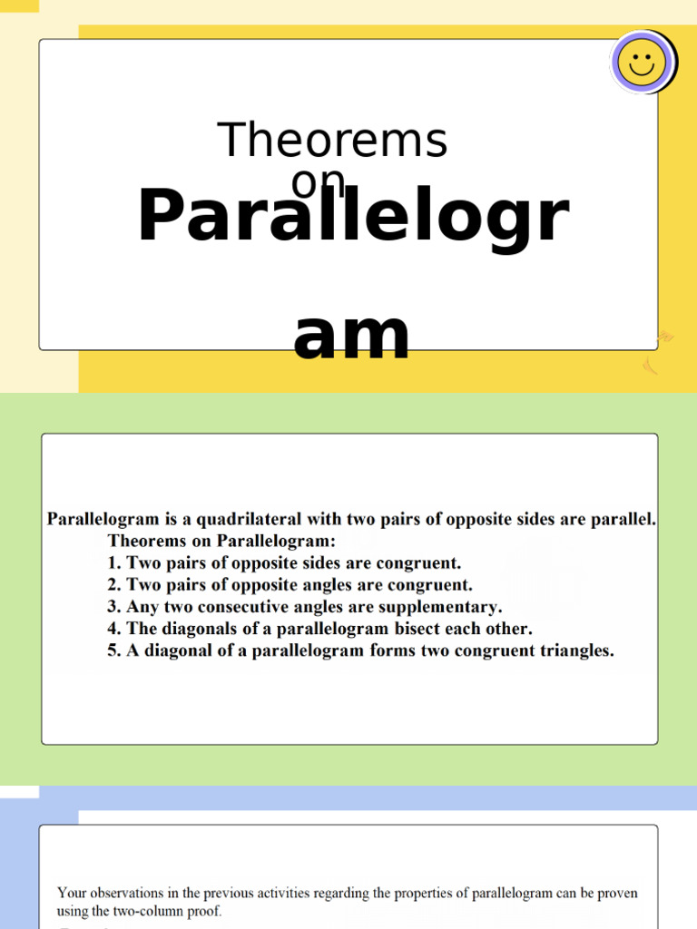 Quarter 3, Week 2 Lesson On Theorems On Parallelogram | PDF | Verb | Subject (Grammar)