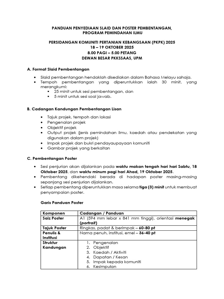 Panduan Penyediaan Slaid Dan Poster Pembentangan Program Pemindahan ...