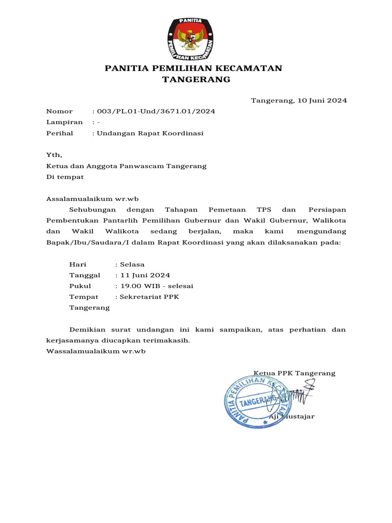 003_surat Undangan Rakor | PDF