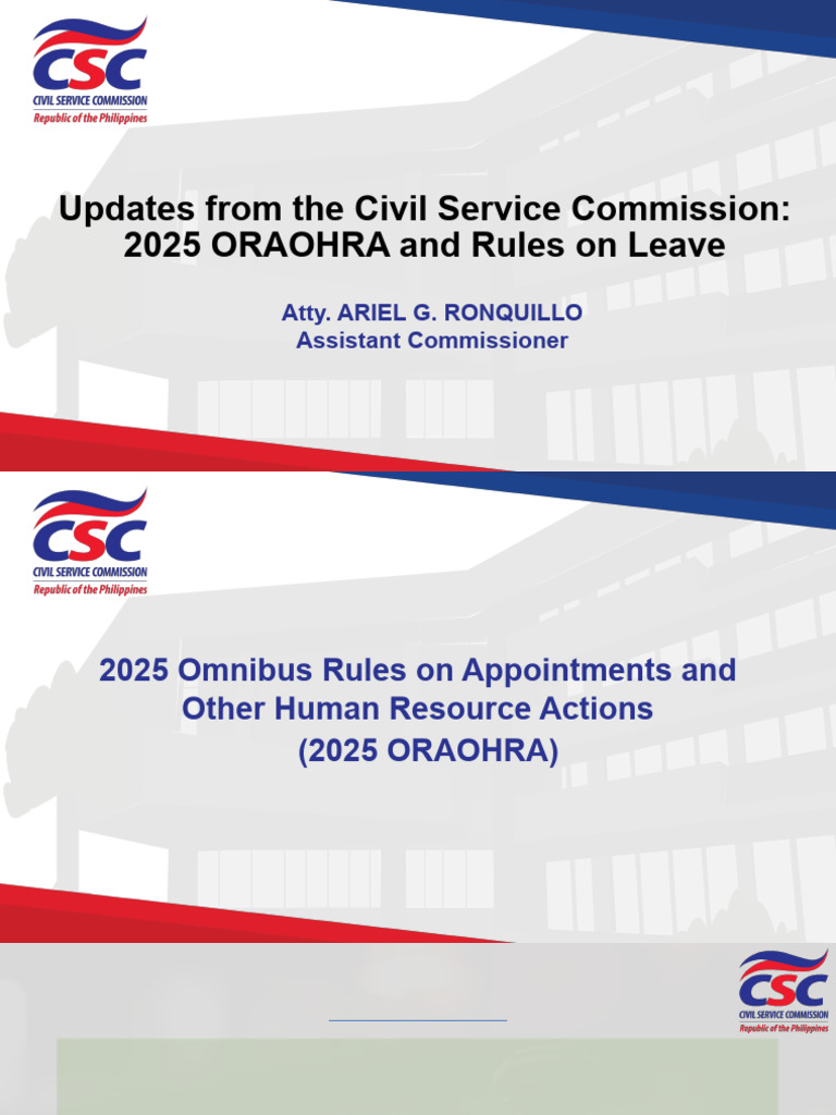 2025 ORAOHRA Updates and Amendments | PDF | Experience | Probation