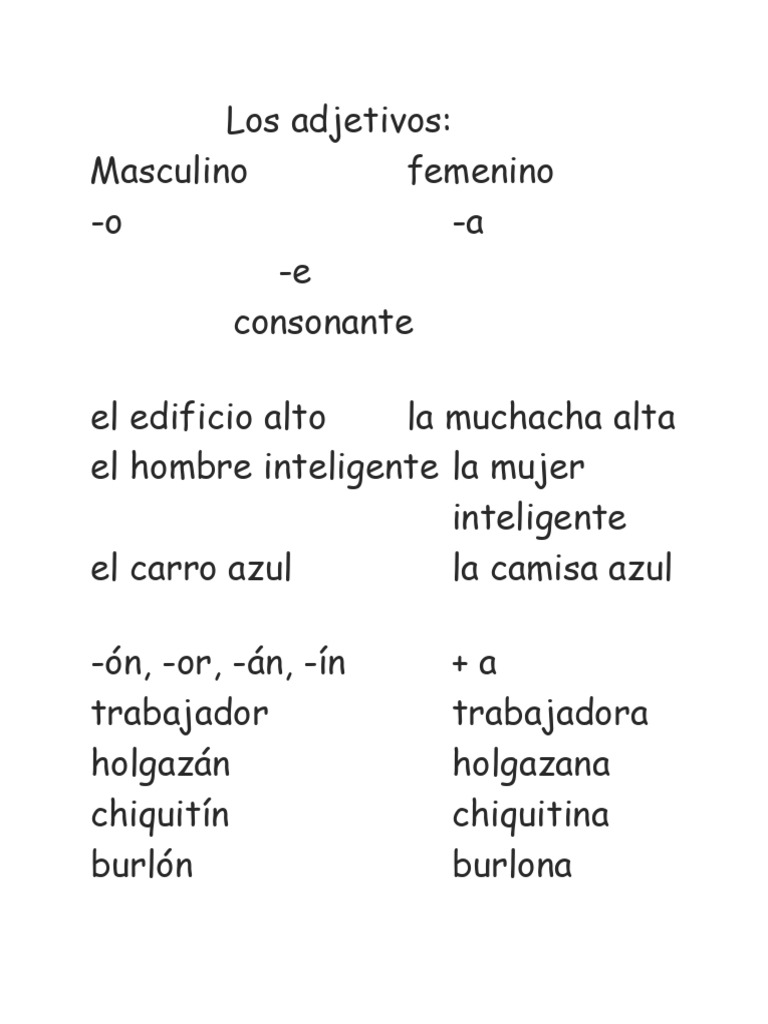 Uso y clasificación de adjetivos en español | PDF | Adverbio | Adjetivo