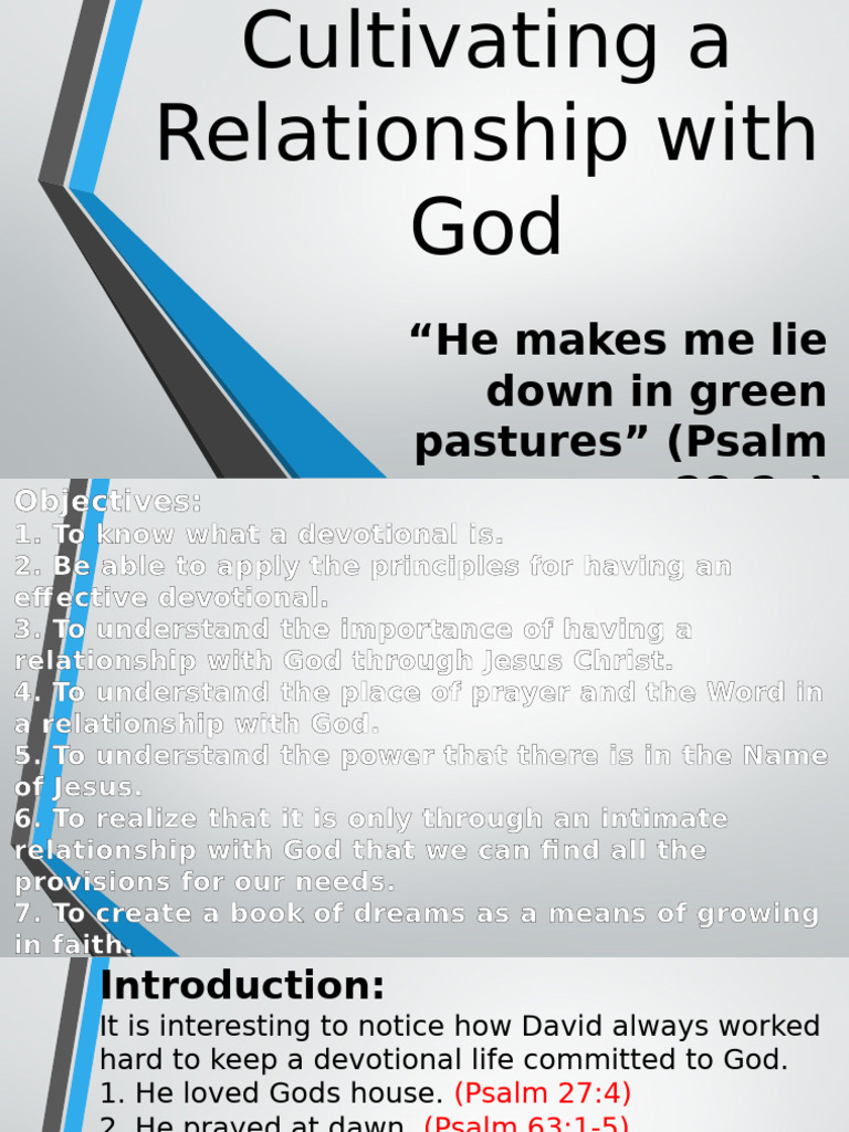 Lesson 2 Cultivating A Relationship With God | PDF | Prayer | Jonah