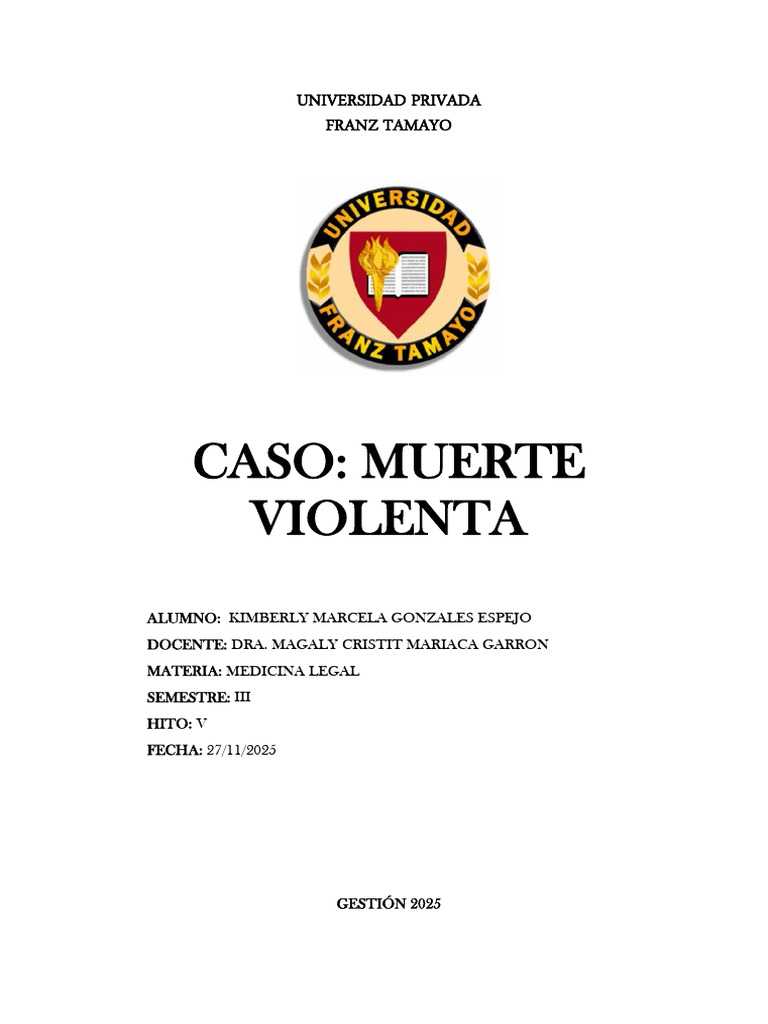 Análisis de Muerte Violenta en Medicina Legal | PDF | Jurisprudencia ...