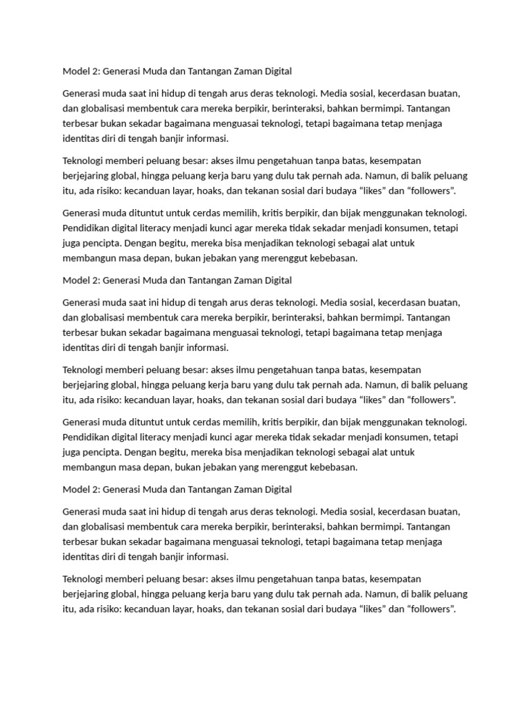 Tantangan Digital bagi Generasi Muda | PDF