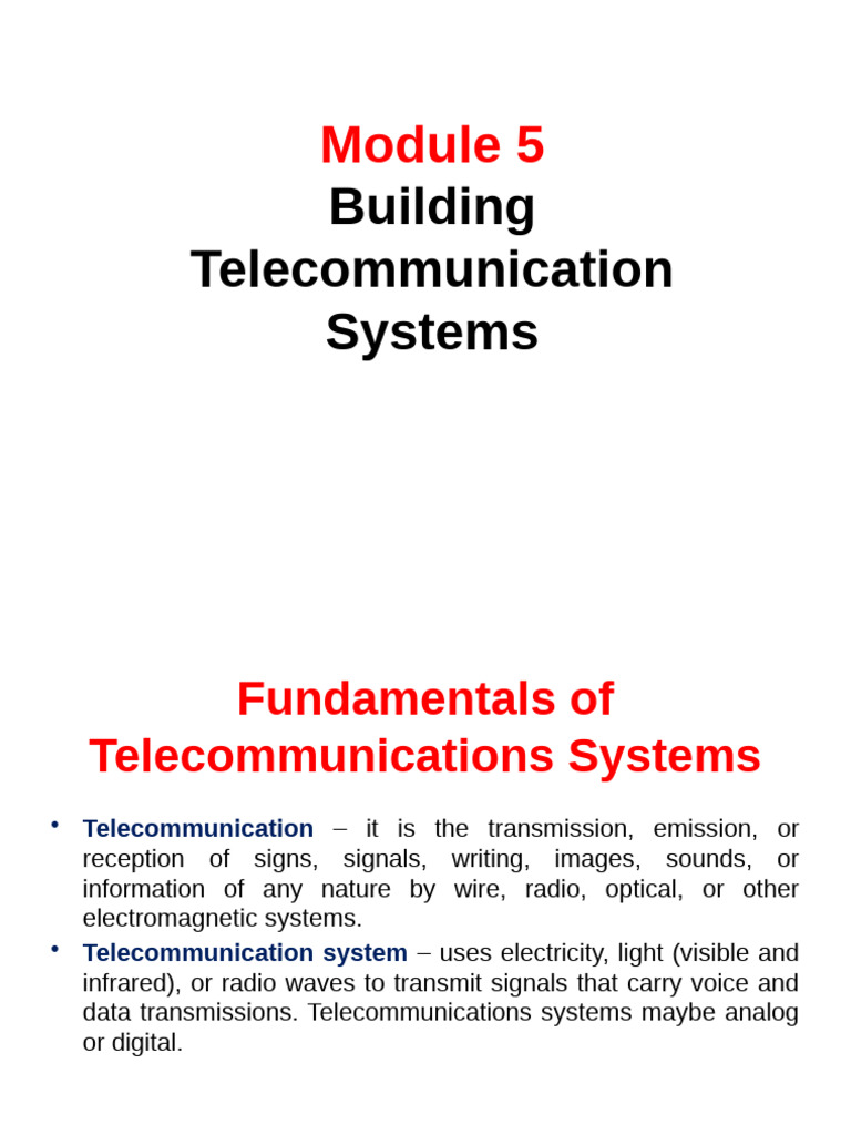 Building Telecommunication System.pptx | PDF | Coaxial Cable ...