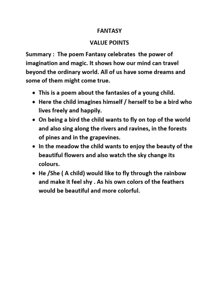 Fantasy Poem Complete Work | PDF