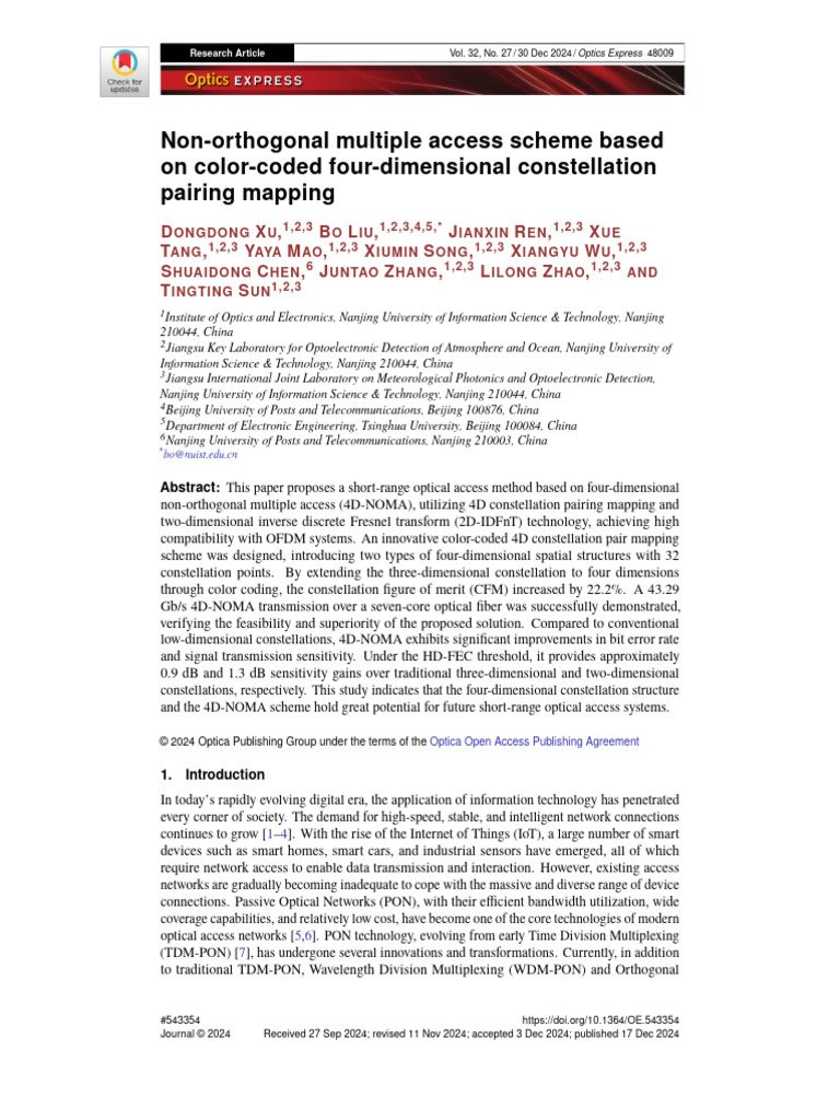 Non-Orthogonal Multiple Access Scheme Based On Col | PDF | Orthogonal ...