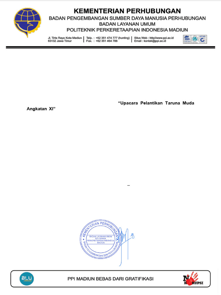 1124 Undangan Pelantikan Catar Ortu Rv | PDF