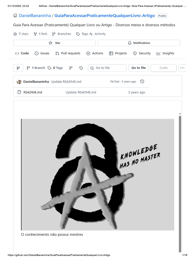GitHub - DanielBananinha_GuiaParaAcessarPraticamenteQualquerLivro-Artigo_ Guia Para Acessar ...