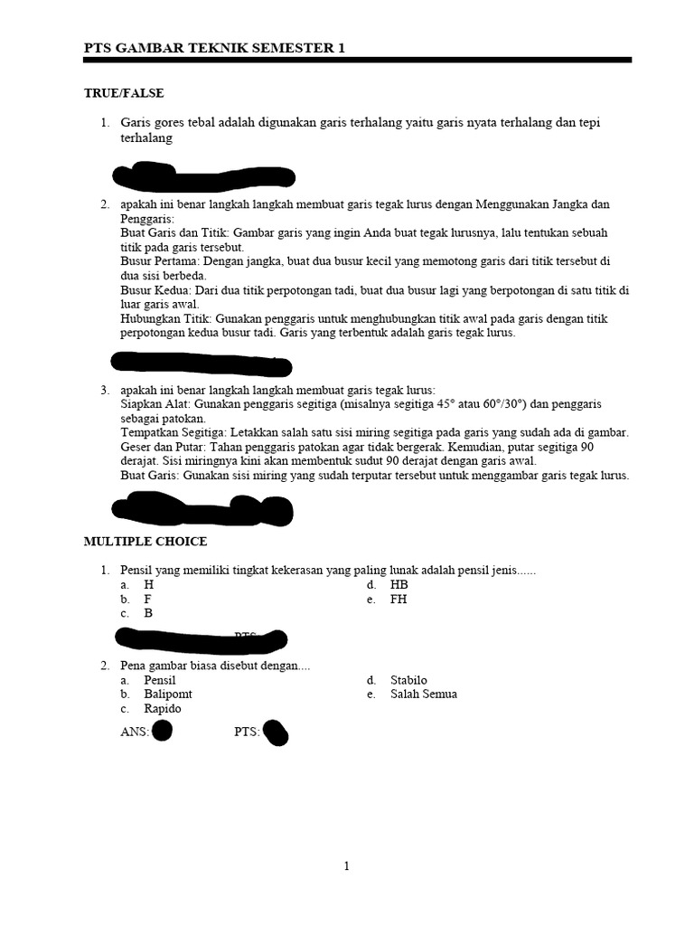 Soal Gambar Teknik | PDF