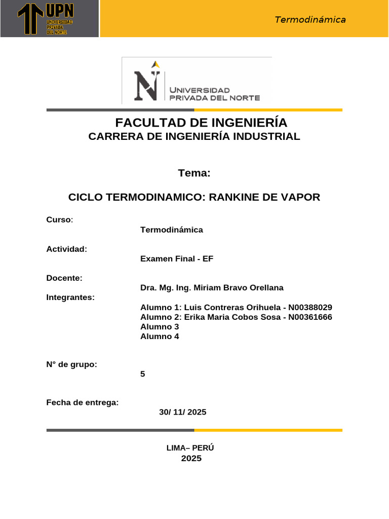 EF Termodinámica Grupo 5[1] | PDF | Vapor | Vapor