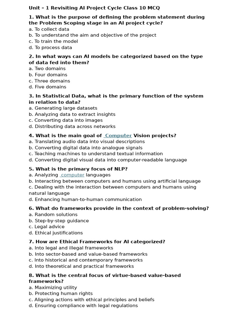 Unit - 1 MCQ | PDF | Machine Learning | Artificial Intelligence