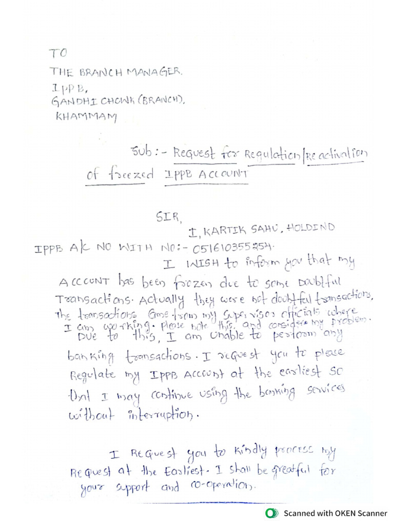 Unfreeze Letter | PDF