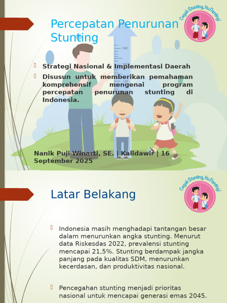 Percepatan Penurunan Stunting Complex untuk penurunan stunting | PDF