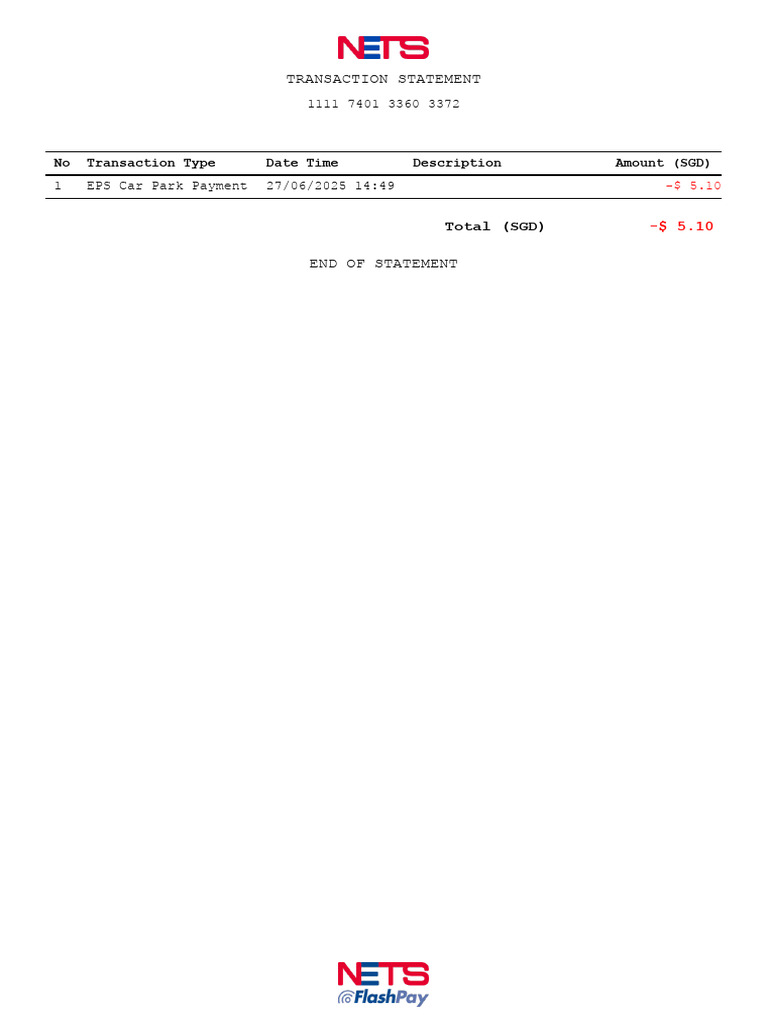 Transaction Statement Summary | PDF