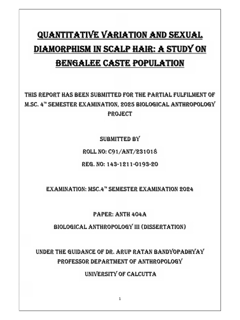 Ritti Dissertation Final Report | PDF | Statistics | Hair