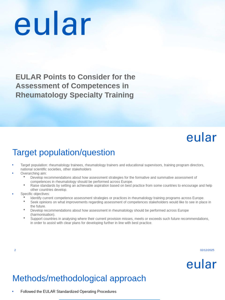 Eular Slide Set Recommendations Edu043 Final | PDF | Educational Assessment