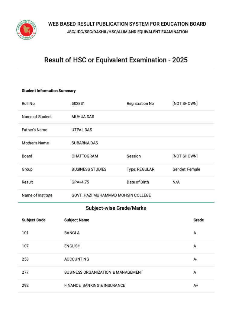 Web Based Result Publication System for Education Board | PDF