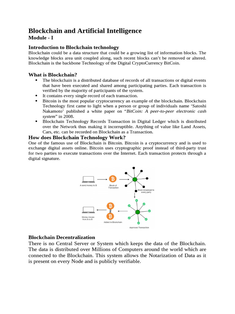 Introduction To Blockchain Technology | PDF | Bitcoin | Cryptocurrency